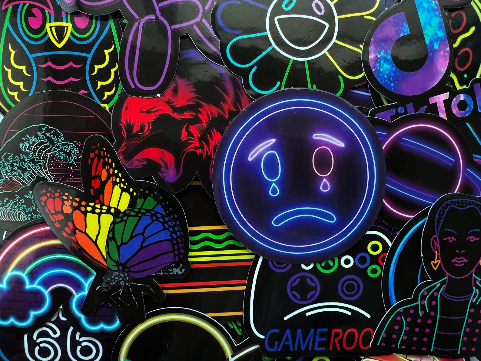 100 Variety Neon Style Stickers Decals for Phone Laptop - Etsy