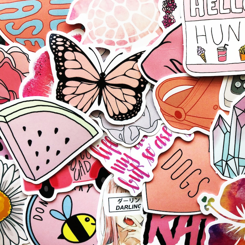 Pink Stickers - Etsy