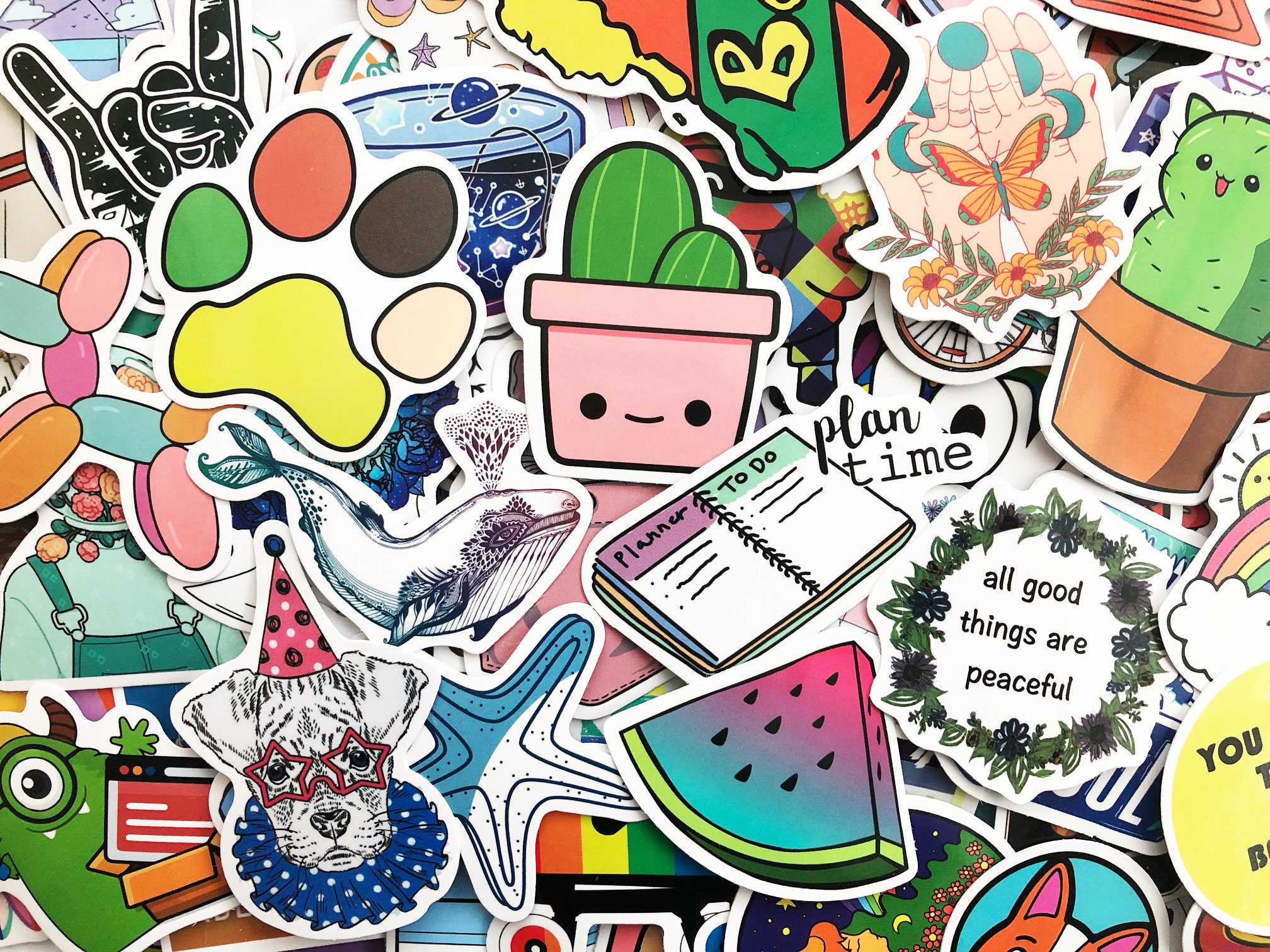 100 Cool Mixed Colors Sticker Lot Fun Pack Skateboard Laptop - Etsy