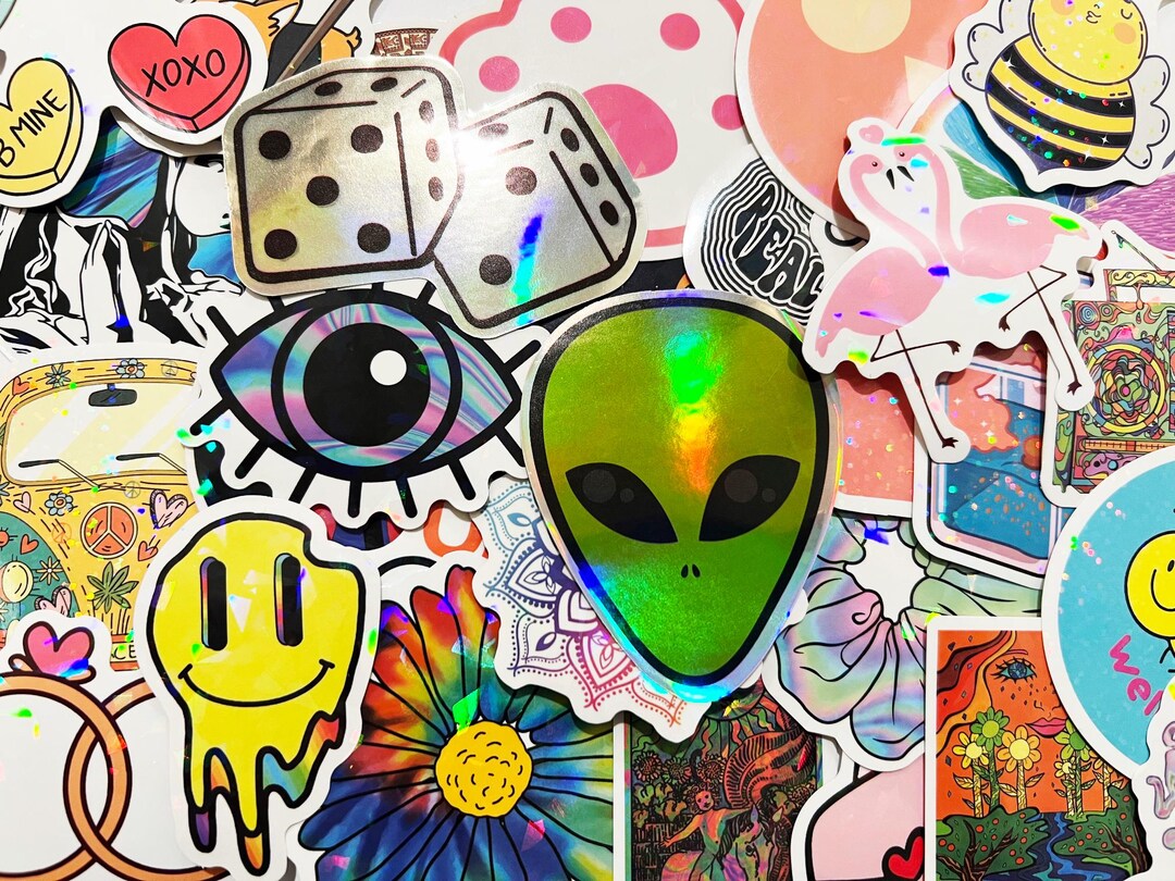 10-100 Random Reflective Sticker Pack Memes & Colorful Themes - Etsy