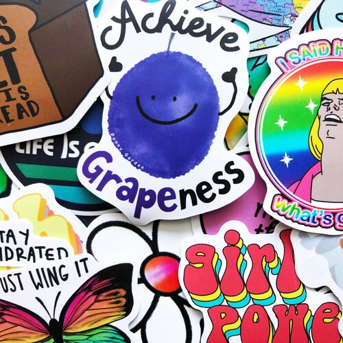 50 Fun Colorful Assorted Meme Stickers Set DIY Set Decals - Etsy