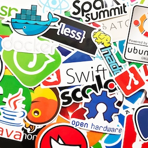 20 Random Programmer Internet Coder Software Logo Stickers - Fast US ...