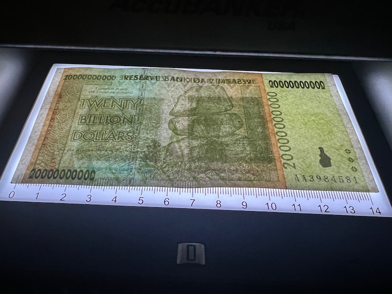Zimbabwe One 20 Billion Dollar Bill Banknote Paper Money Currency ...