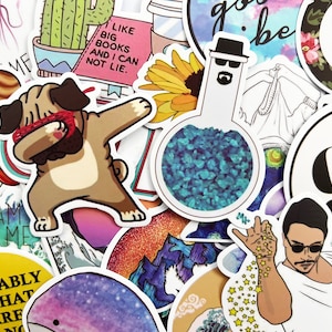 100 Varied Colors Cool Sticker Lot Book Fun Pack Laptop Car Alien ...