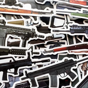 10-50 Gun Models Stickers Airsoft Second Amendment 2A Gaming Rifle ...