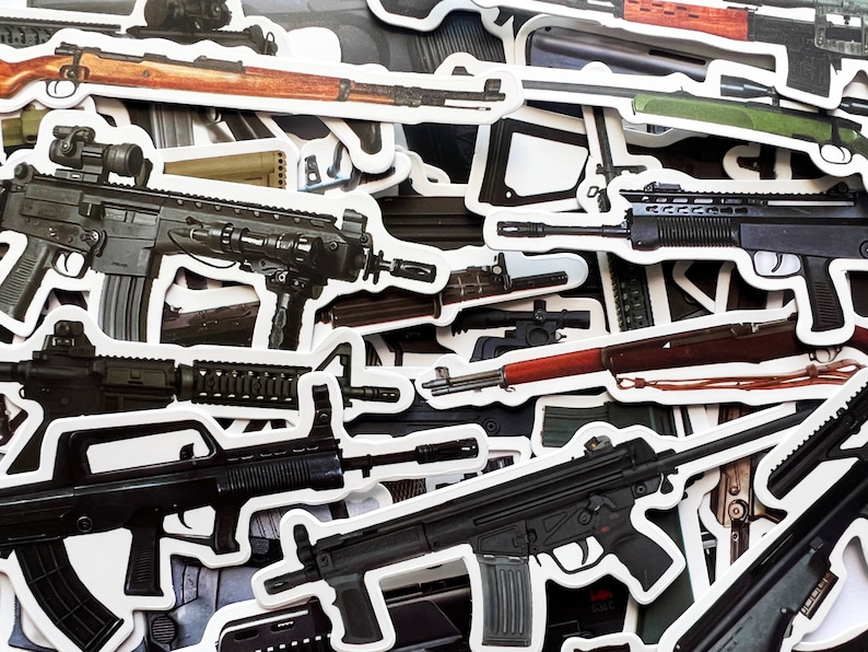 10-50 Gun Models Stickers Airsoft Second Amendment 2A Gaming Rifle ...