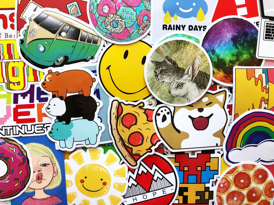 100 Sticker Pack Cool Animals Art Design Decals for Laptop | Etsy