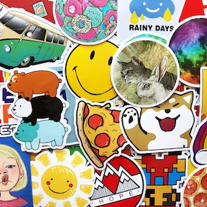 100 Sticker Pack Cool Animals Art Design Decals for Laptop Skateboard ...