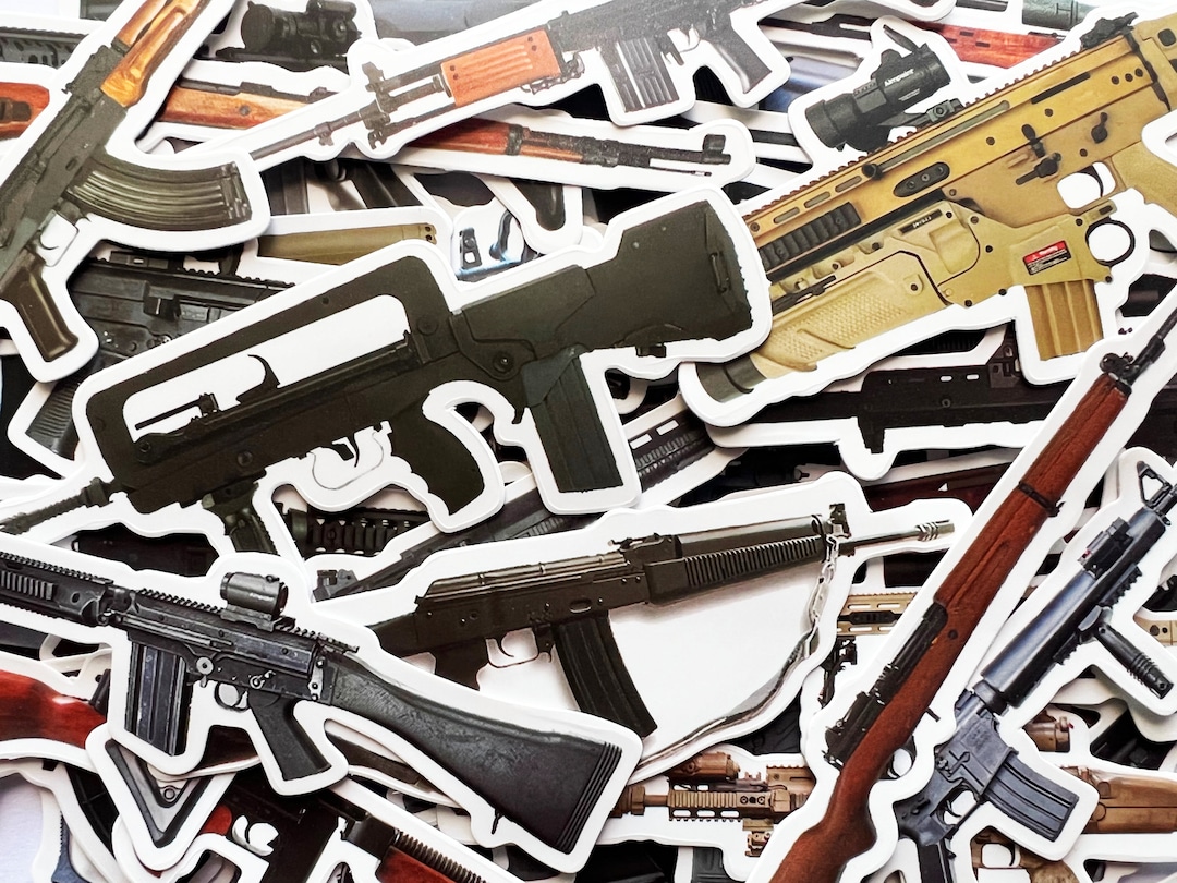 10-50 Gun Models Stickers Airsoft Second Amendment 2A Gaming Rifle Decals - Etsy