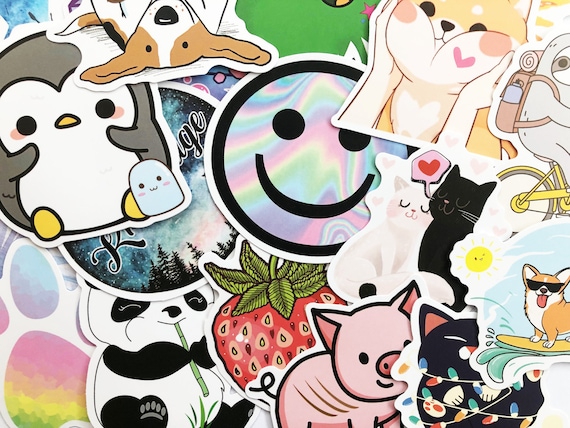 50 Cute Mixed Happy Sticker Lot Fun Stickers Set - Etsy