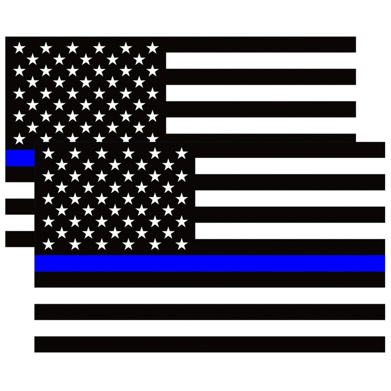 2x Blue Line US American Flag Vinyl Sticker Decal Blue Lives Matter 3 X ...
