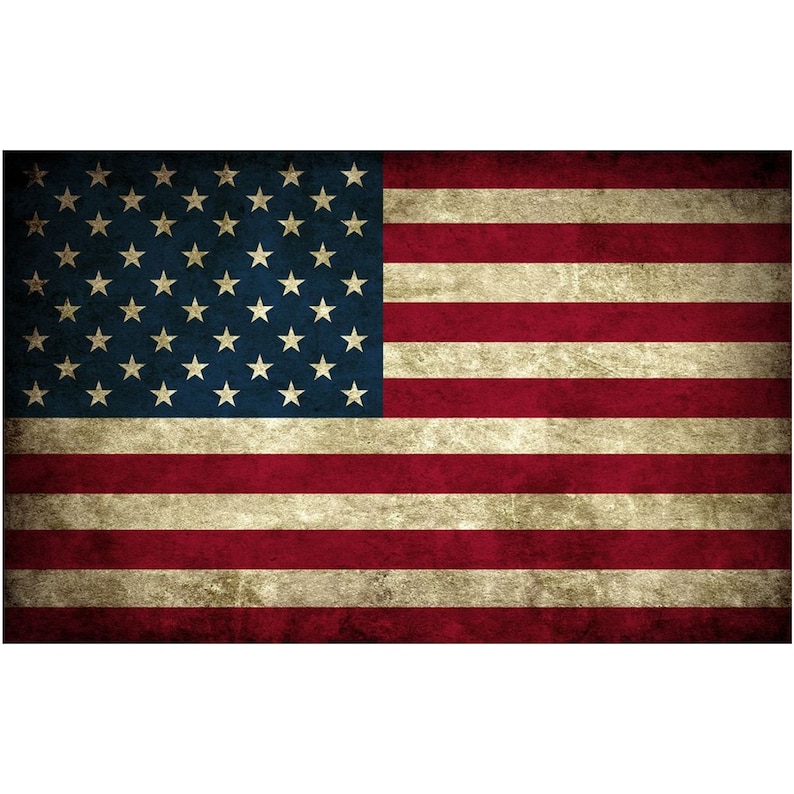 Aged Look Rustic United States American US Flag Grunge Sticker - Etsy