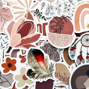 50 Cute Boho Stickers Retro Pack Hydroflask Laptop Car Sticker Pack - Etsy