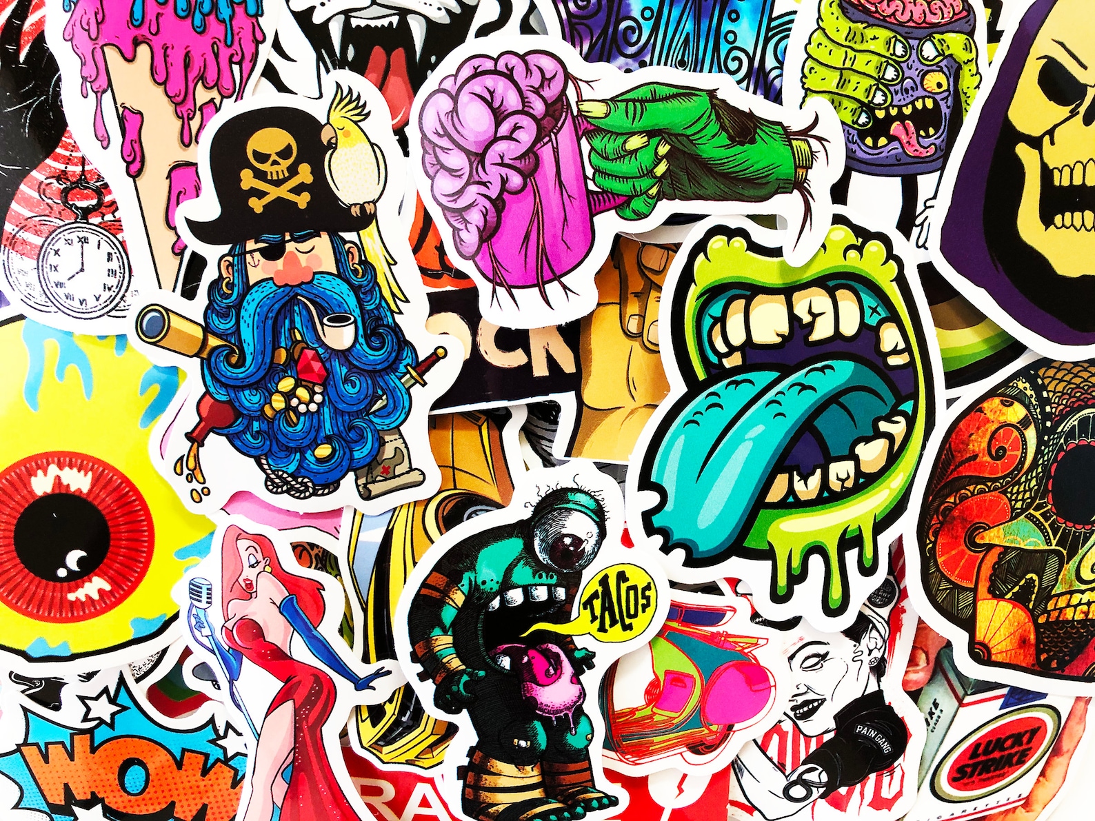 66 Cool Pop Art Graffiti Stickers for Skateboards Cars Laptops Phone ...
