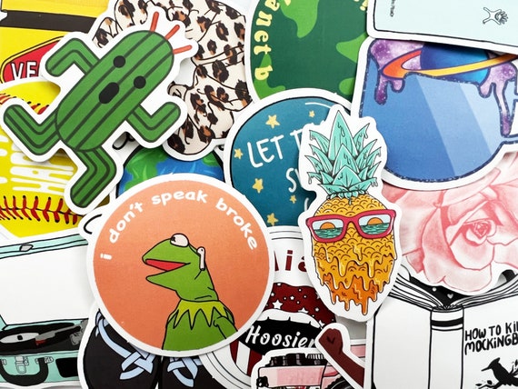 50 Varied Colors Cool Sticker Lot Book Fun Pack Laptop Car - Etsy
