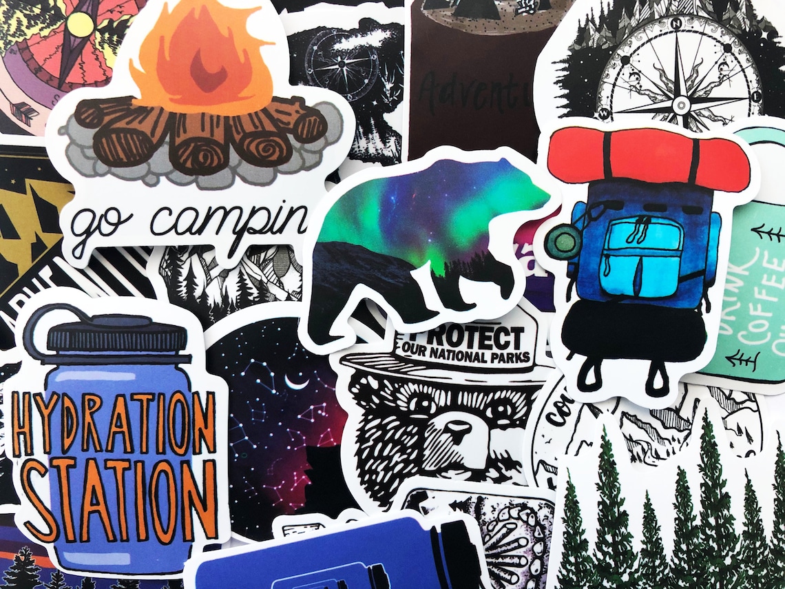 50 Outdoor Camping Hiking Stickers Pack Nature Set Lot - Etsy
