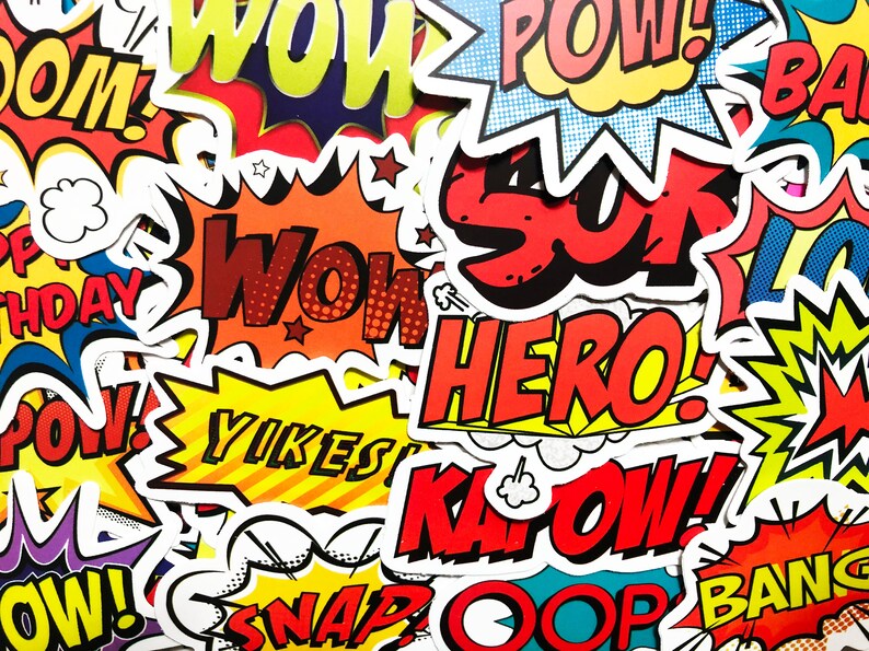 50 Comic Superhero Emote Stickers Decals for Skateboard Cars Laptop #BS ...