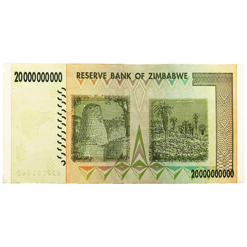 Zimbabwe One 20 Billion Dollar Bill Banknote Paper Money - Etsy
