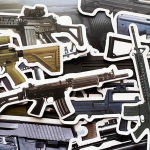 10-50 Gun Models Stickers Airsoft Second Amendment 2A Gaming Rifle ...