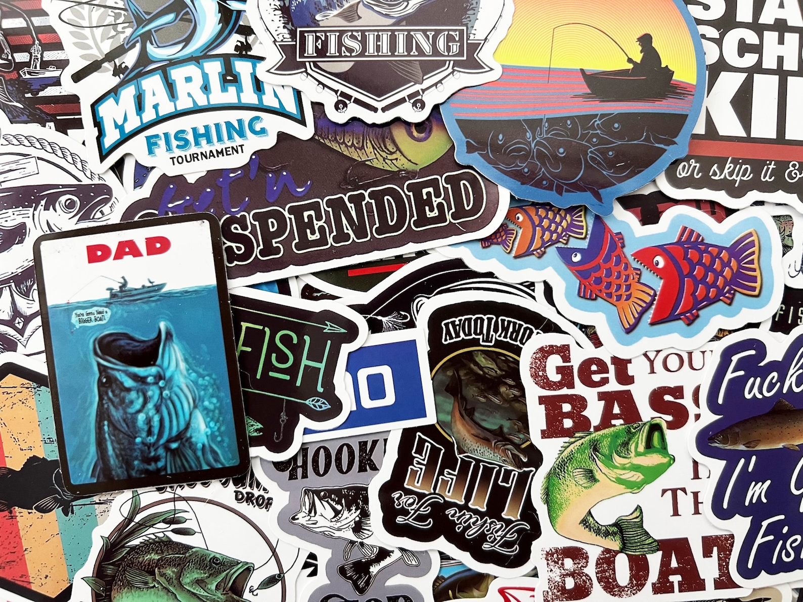 100 Fish Fishing Stickers Pack for Fishermen Tackle Box Dads - Etsy