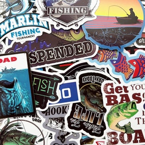 100 Fish Fishing Stickers Pack for Fishermen Tackle Box Dads Boat Car ...