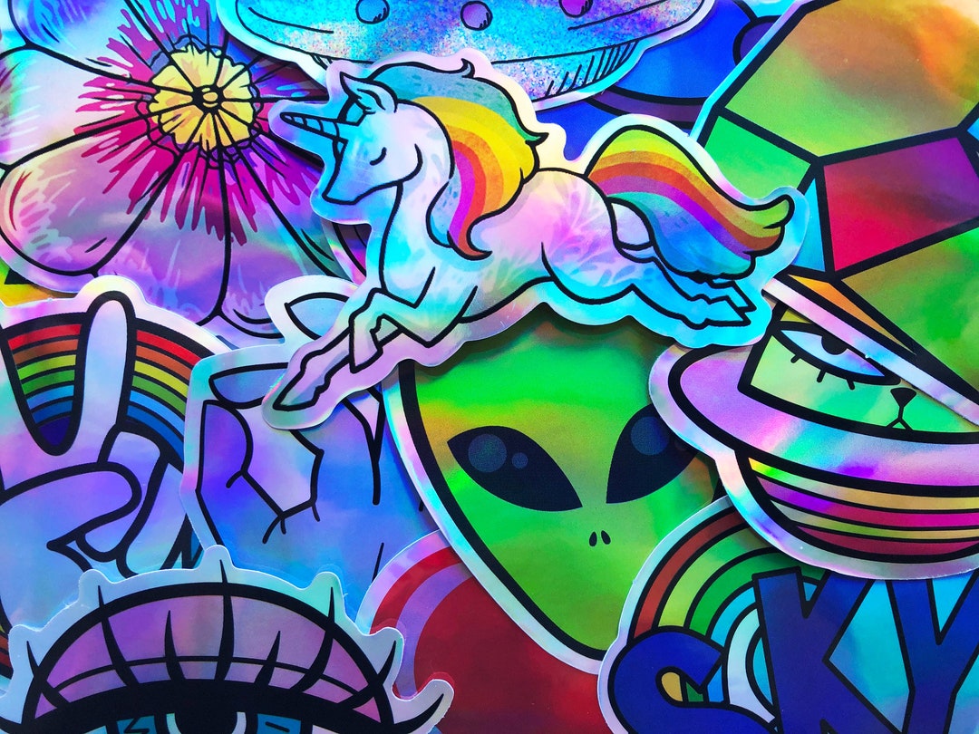 20 Shiny Foil Sticker Pack Set Mix Cool Bundle for Laptops and Phones # ...