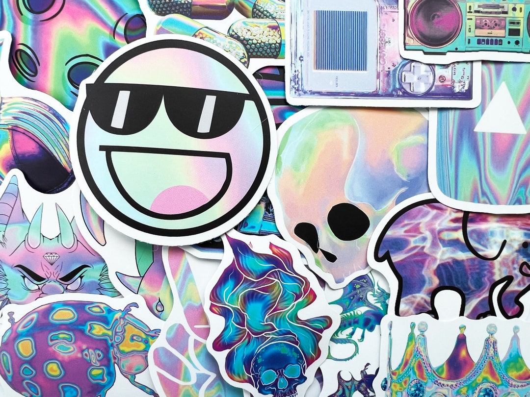 10-50 Cute Laser-like Stickers Cool Graffiti Laptop Pack Decals - Etsy