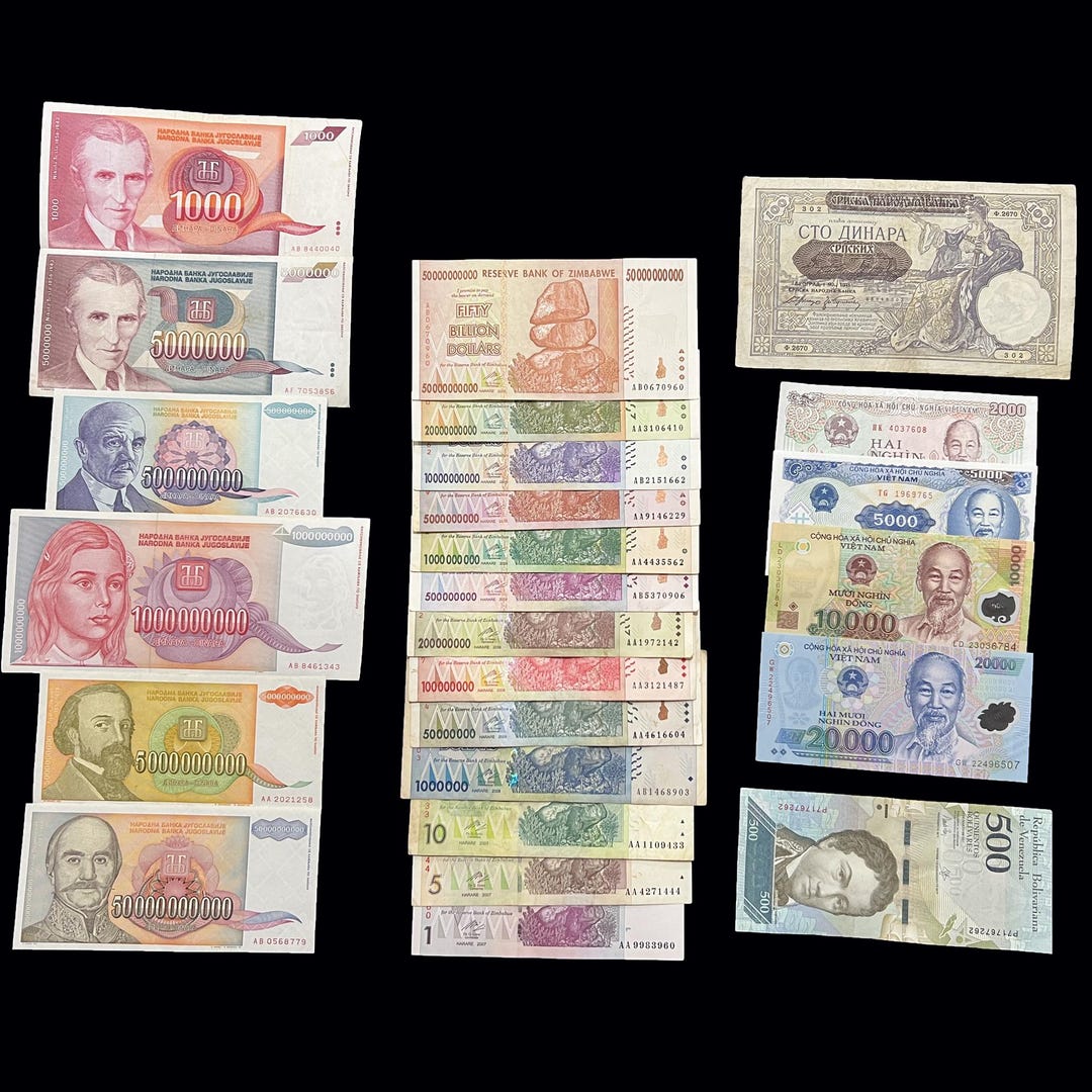 25 Banknote Hyperinflation Theme Million Billion Dollars World Money ...