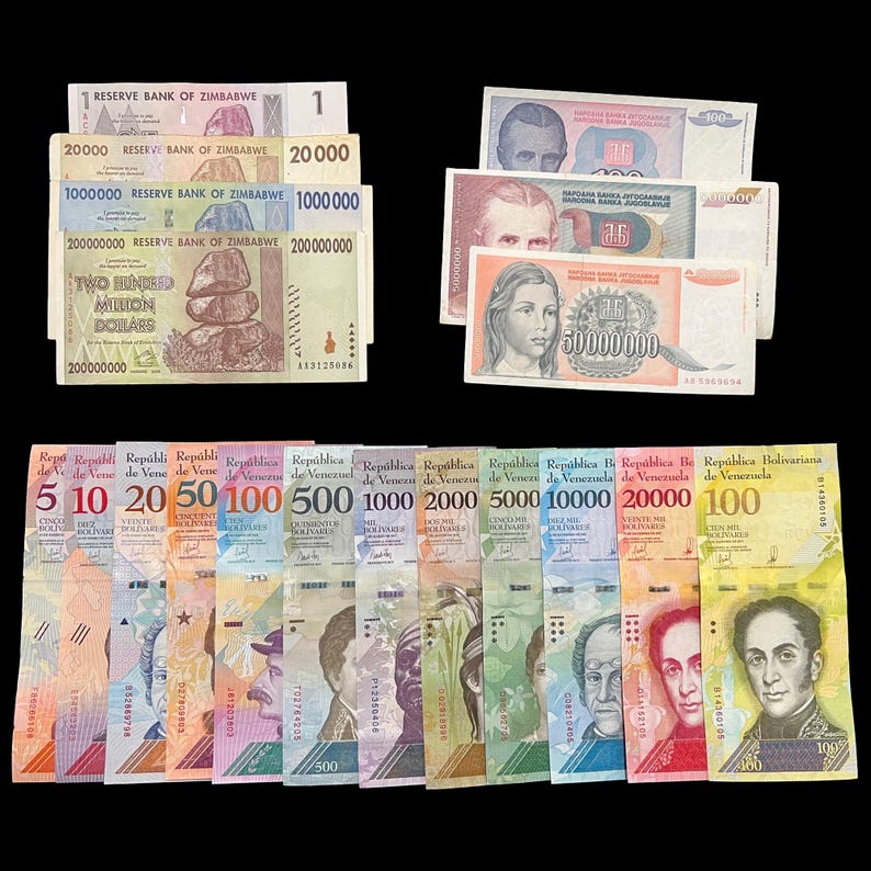 Hyperinflation World Paper Money Lot Set Currency Collection Defunct ...