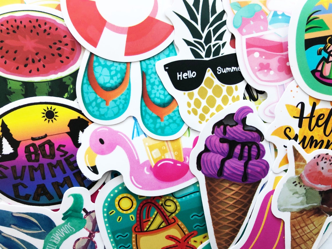50 Happy Summer Stickers Shop Planner Decals - Etsy
