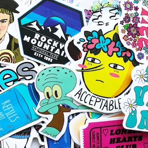 50 Fun Colorful Assorted Meme Stickers Set DIY Set Decals - Etsy