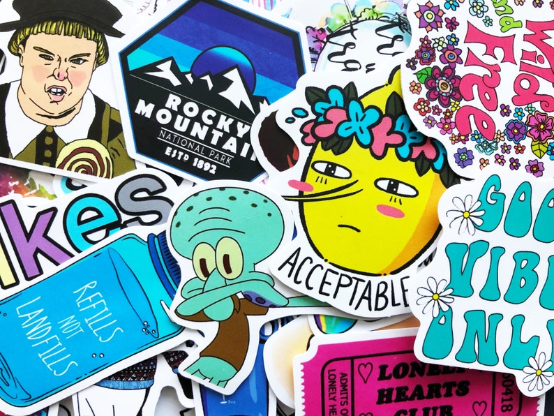 50 Fun Colorful Assorted Meme Stickers Set DIY Set Decals - Etsy