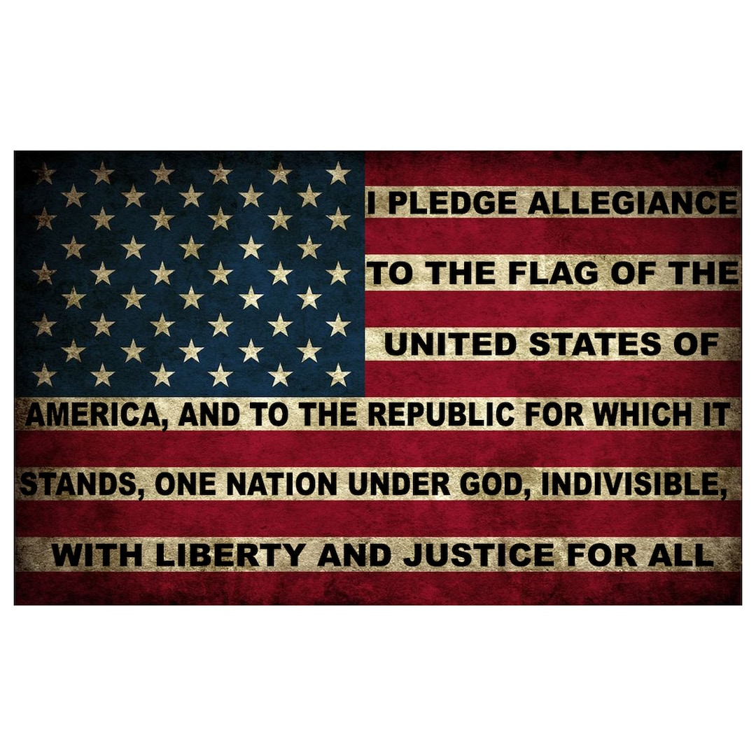 American Pledge of Allegiance Flag Sticker 5x3 Inch United States Retro ...