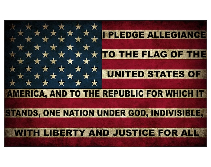 American Pledge of Allegiance Flag Sticker 5x3 Inch United States Retro ...