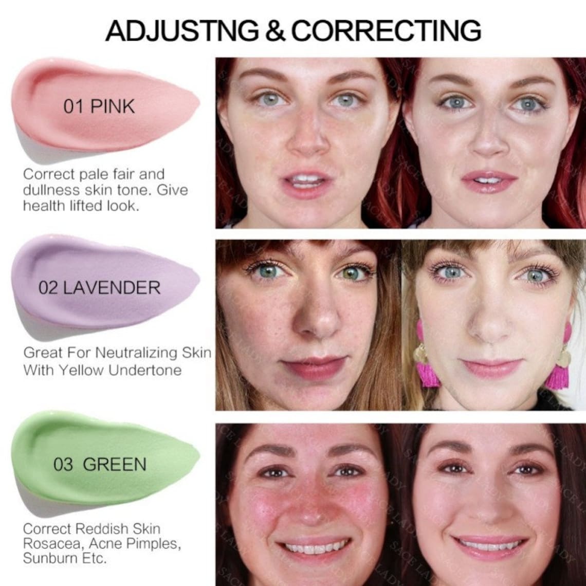 COLOR CORRECTING Cream - Camouflage Corrector Mineral Concealer Makeup ...