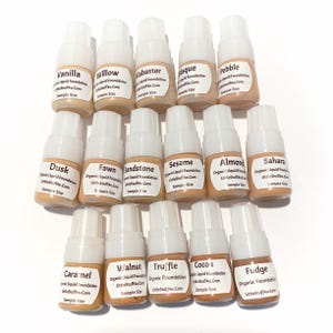 4 Pc SAMPLE SET Liquid Foundation - Natural Mineral Makeup Vegan Gluten ...