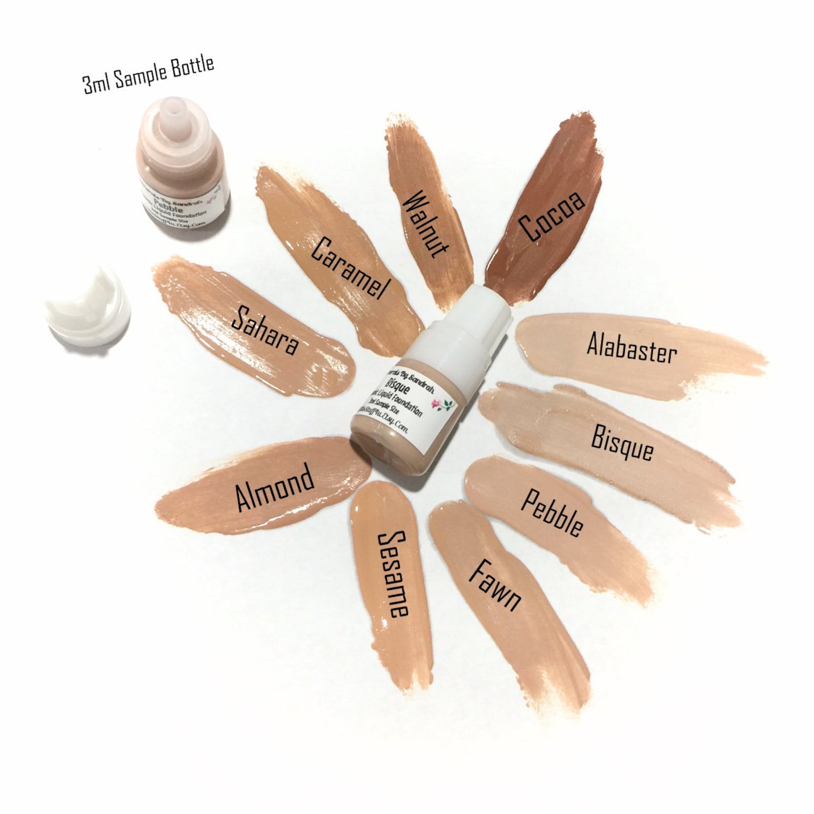 4 Pc SAMPLE SET Liquid Foundation Natural Mineral Makeup - Etsy