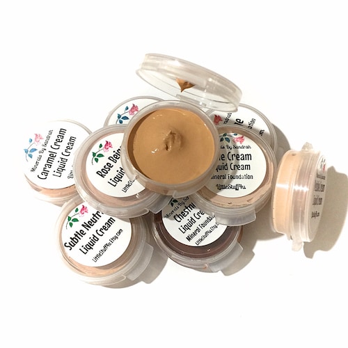 4 Pc SAMPLE SET Liquid Foundation Natural Mineral Makeup - Etsy