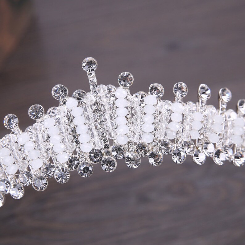 Rhinestone Crystal Bead Tiara Wedding Bridal Hair Accessory - Etsy