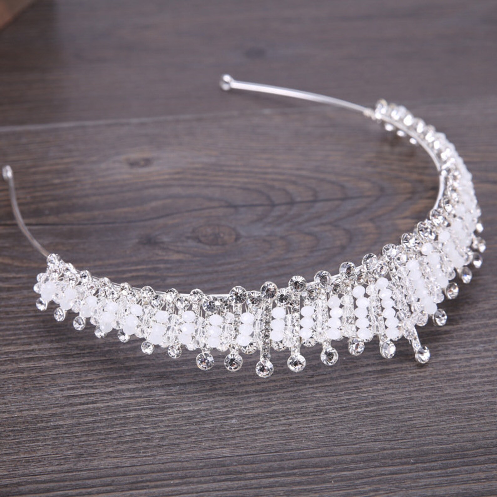 Rhinestone Crystal Bead Tiara Wedding Bridal Hair Accessory - Etsy