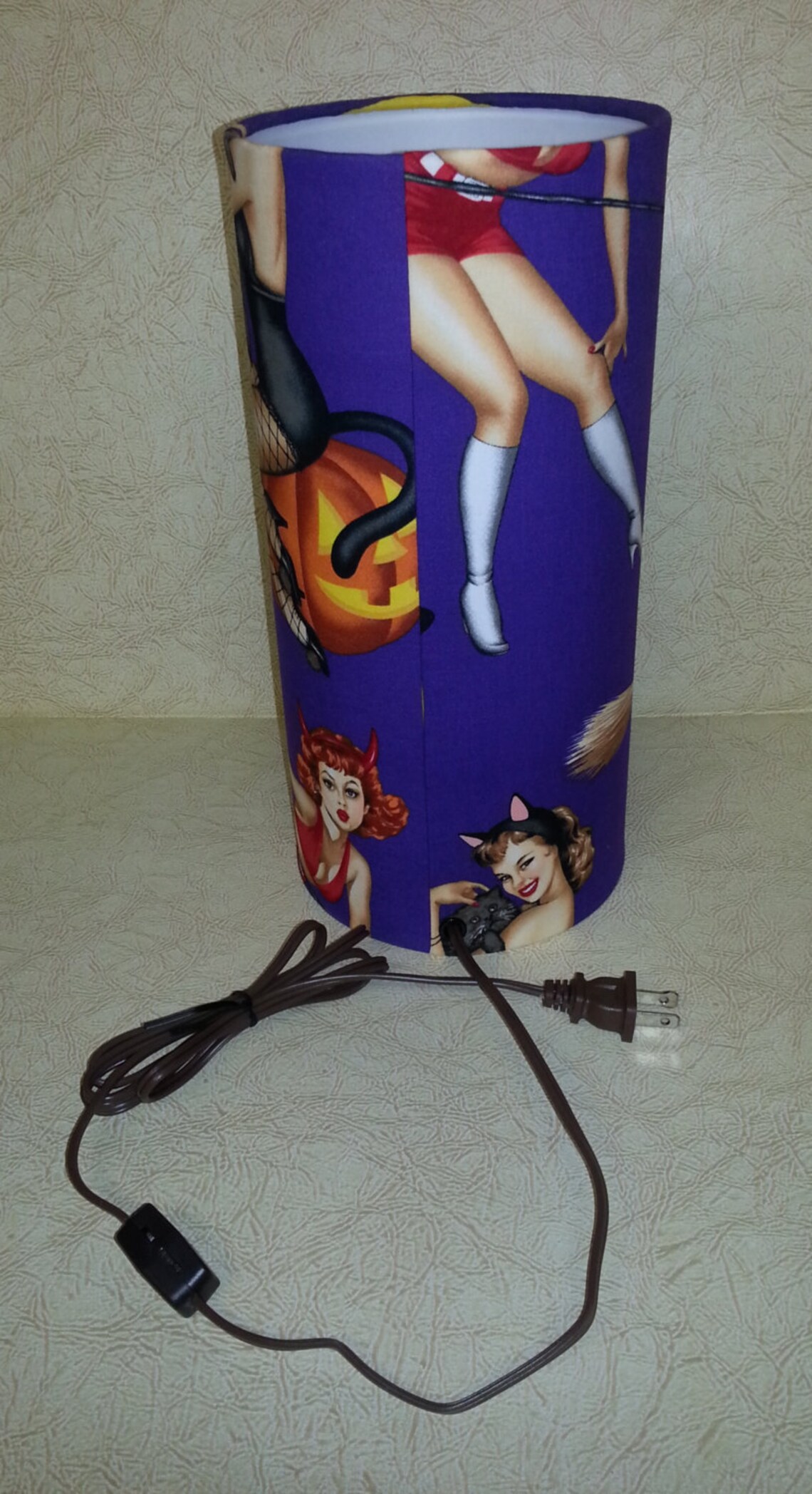 Pin-up Girl Table Lamp, Witch Flying Broom Across a Full Moon. WB6 - Etsy