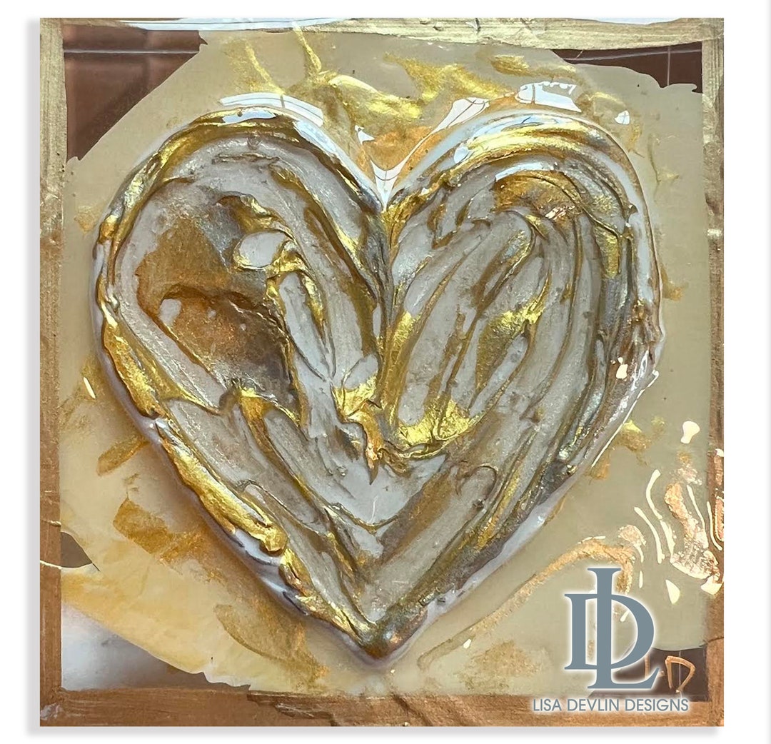 Acrylic Block With Artwork Heart or Cross by Lisa Devlin - Etsy