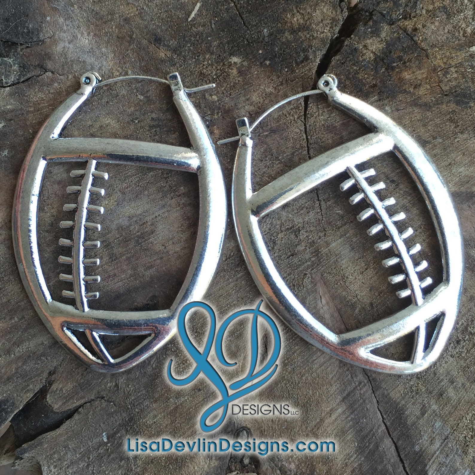 Football Hoop Earrings - Etsy
