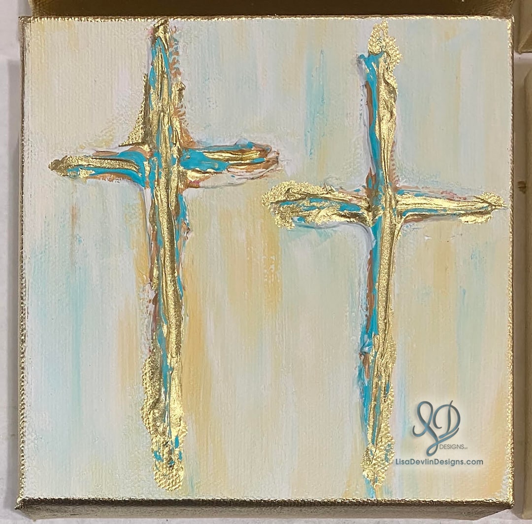 Thin Cross on Canvas - Etsy