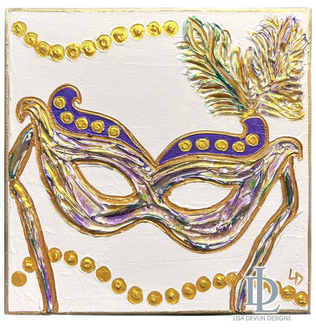 Mardi Gras Mask Painting - Etsy