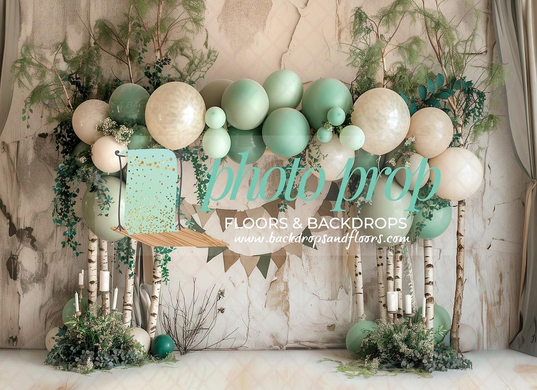 Rustic Birch Trees Photography Backdrop - Wild Things, Wild One, Rustic ...
