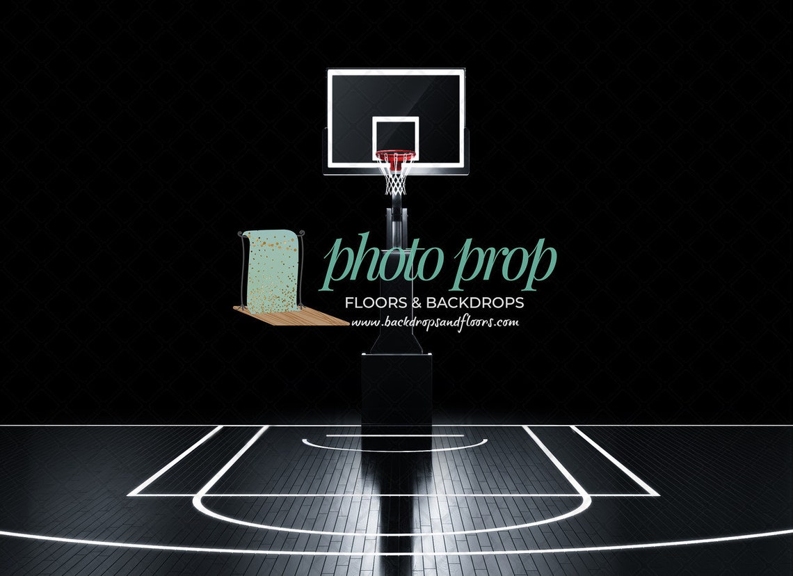 Basketball Court Photography Backdrop Sports Hoops Swish - Etsy
