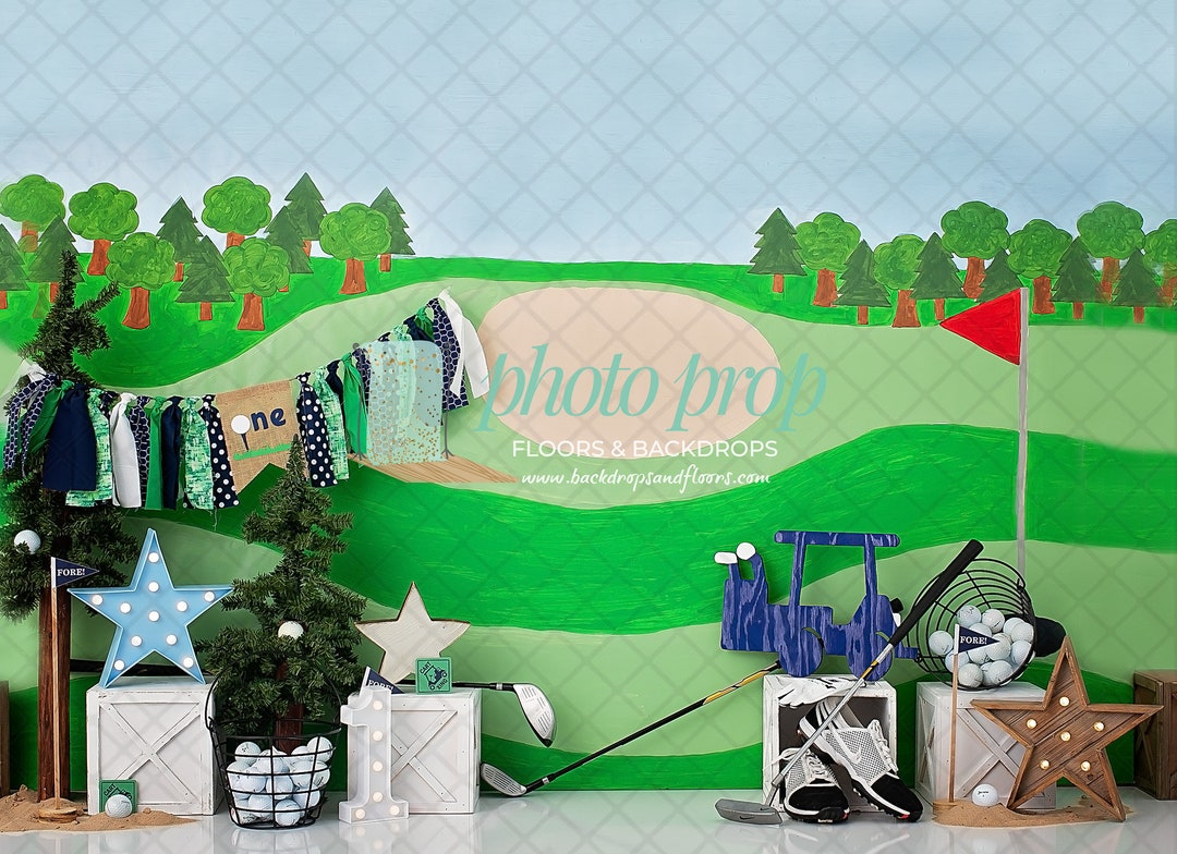 Golf Course Photography Backdrop - ONE, Greens, Spring, Sports, Hole in ...