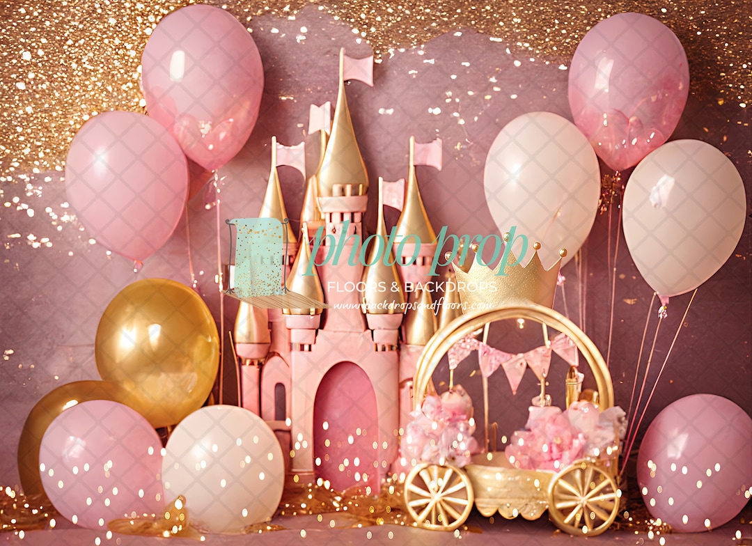 Surreal Gold Castle Photography Backdrop - Carriage, Princess ...