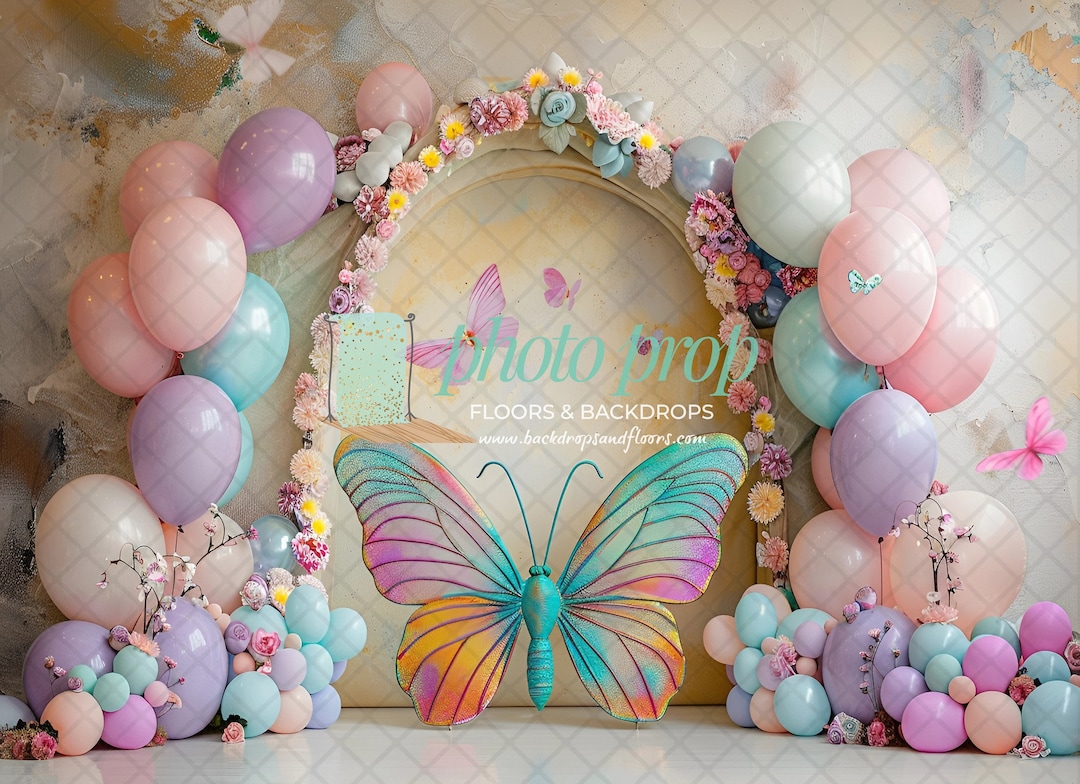 Surreal Butterfly Arch Photography Backdrop - Pink, Purple, Spring ...